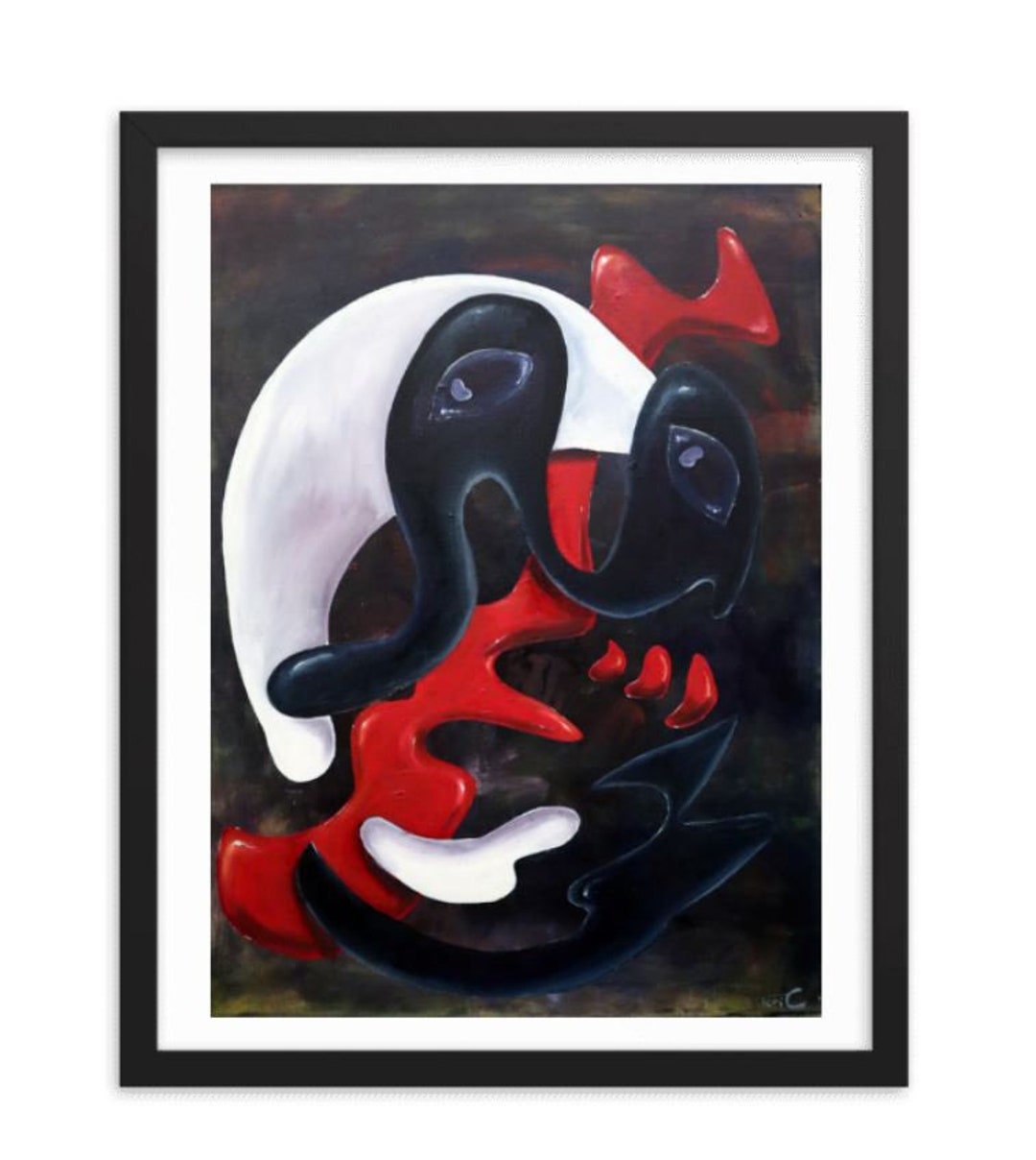 Face of Shapes Biomorphic Surrealist Wall Art Home Decor - Etsy