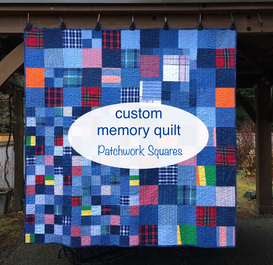 Custom Memory Quilt. Made-to-order Quilt Using Clothing Worn by Your ...