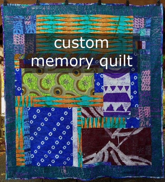 Custom Memory Quilt. Made-to-order quilt using clothing worn | Etsy
