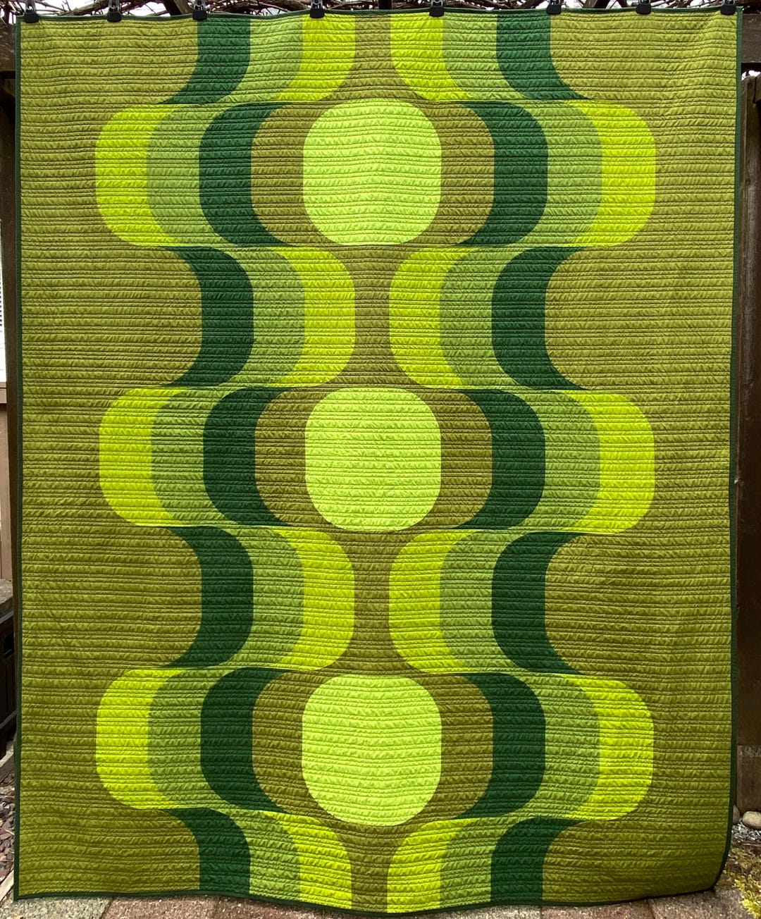 Modern Quilt GECKO Full/queen Mid-century Inspired Design. Handmade ...