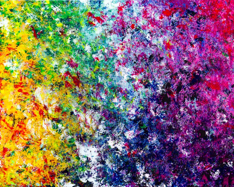 Abstract Rainbow Painting Spectrum Gradient Acrylic Painting | Etsy
