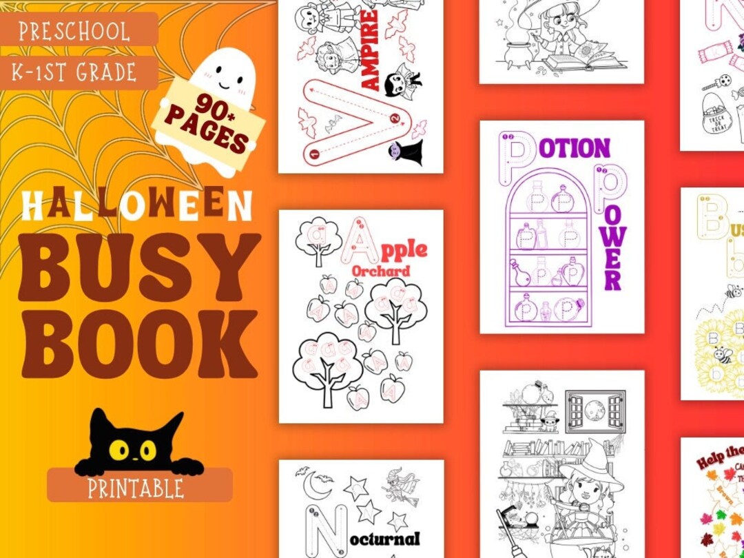 Halloween BUSY BOOK | Printable Busy Book | Halloween Activities for ...