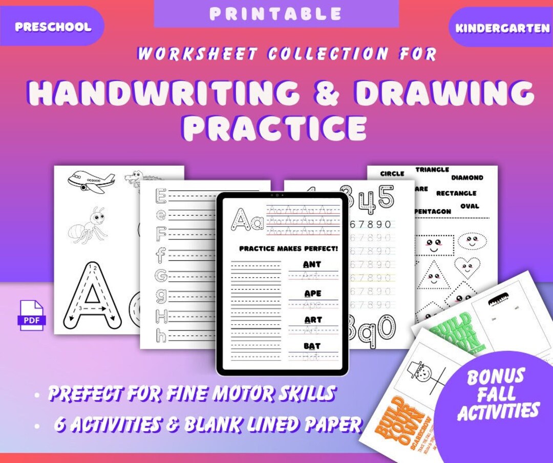 PRESCHOOL/KINDERGARTEN Handwriting Practice | Alphabet Practice ...