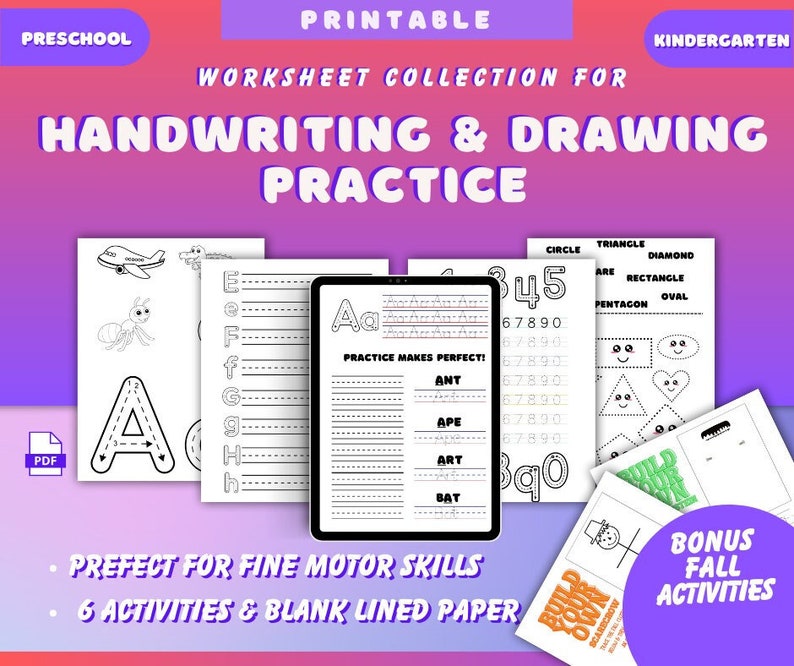 PRESCHOOL/KINDERGARTEN Handwriting Practice | Alphabet Practice ...