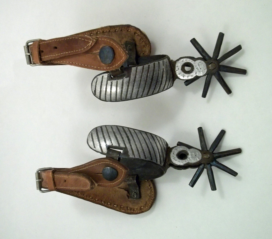 Antique Rare Fancy Mexican Spurs With Matching Overlay Silver and Large ...
