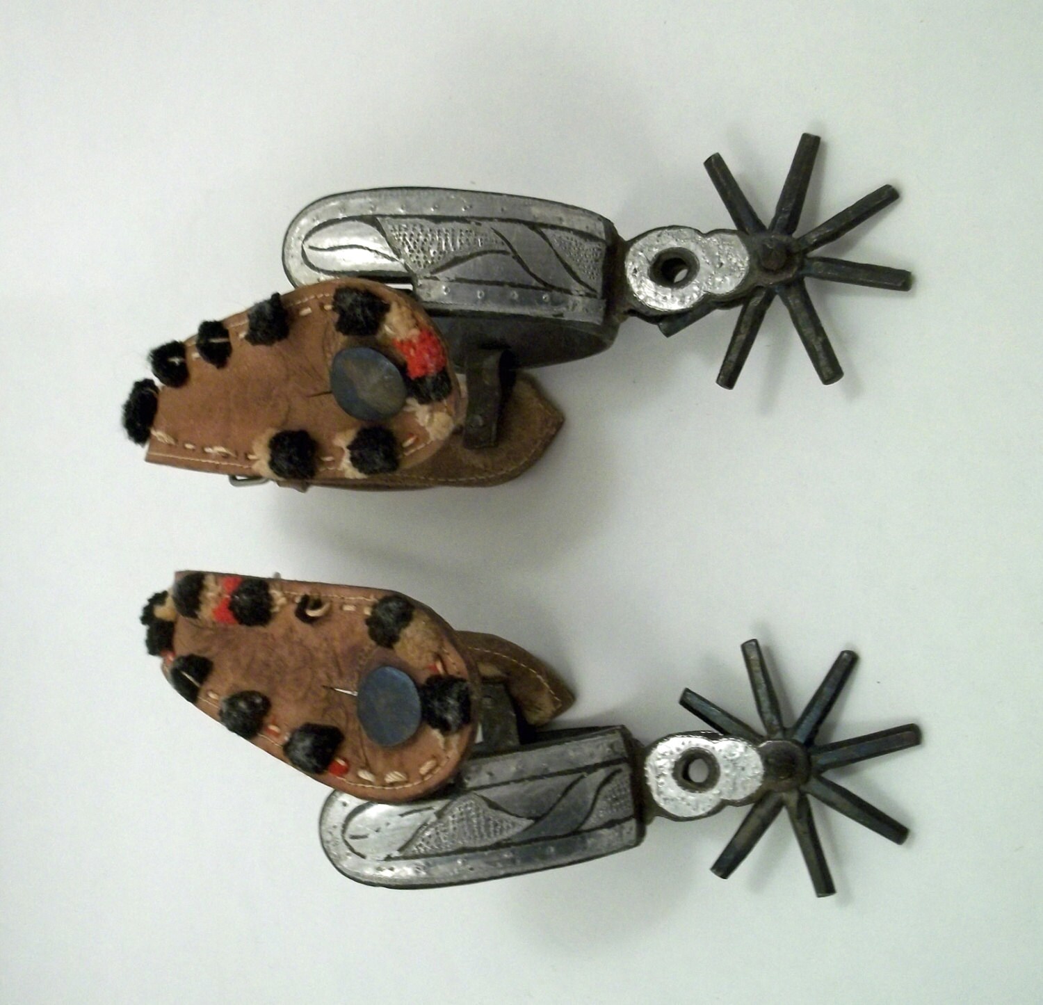 Antique Rare Fancy Mexican Spurs With Matching Overlay Silver and Large ...