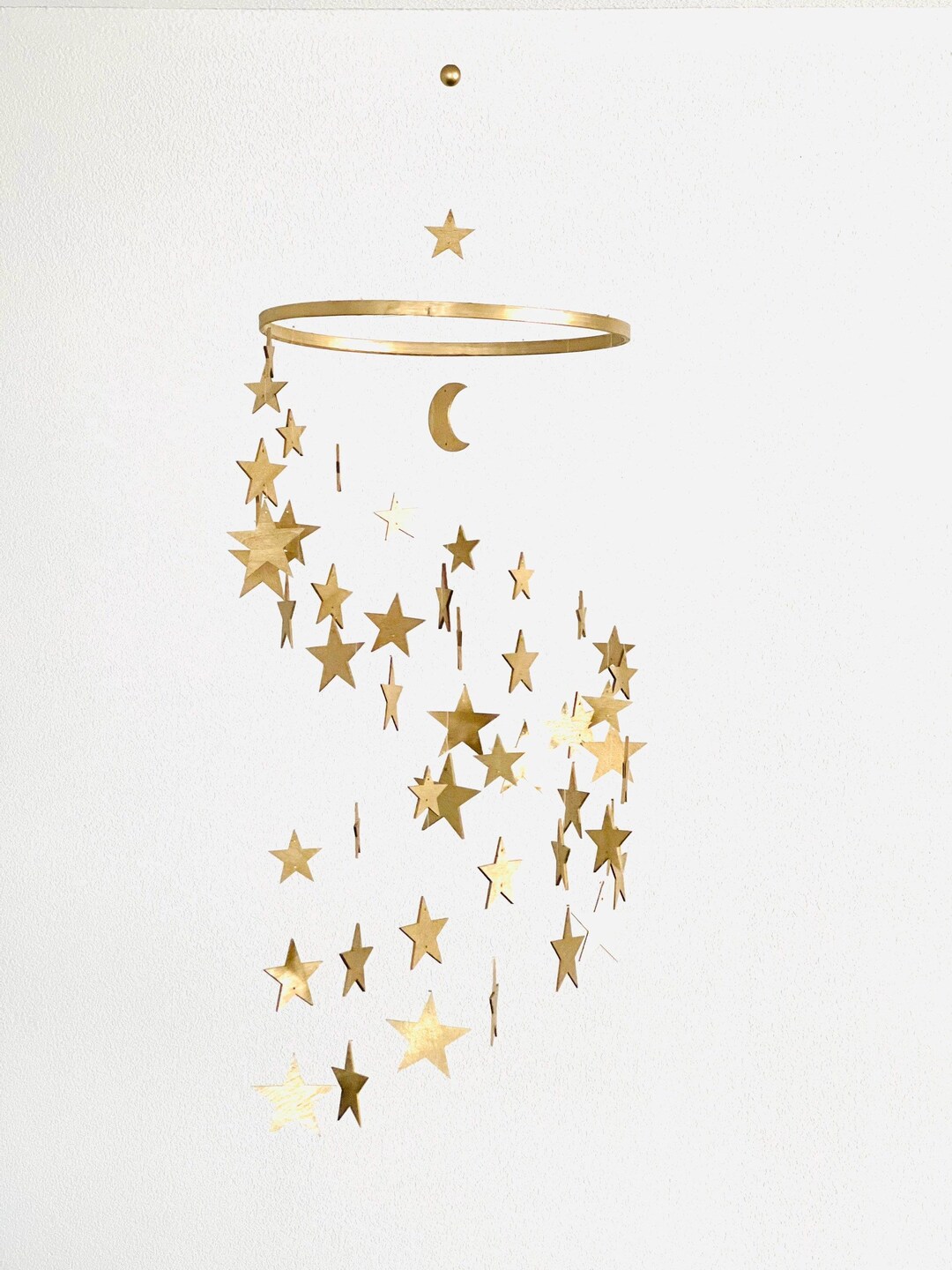 Gold Stars Baby Mobile, Silver Stars and Moon Mobile Nursery, Moon Baby ...