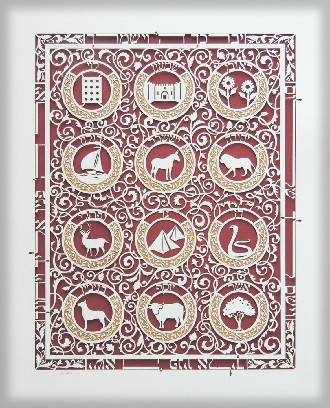 Jewish Gifts Judaica Art Jewish Wall Art Blue Priestly | Etsy