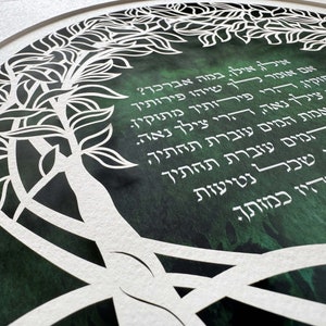 Personalized Jewish Family Tree Paper Cut, Anniversary Wall Art Gift ...