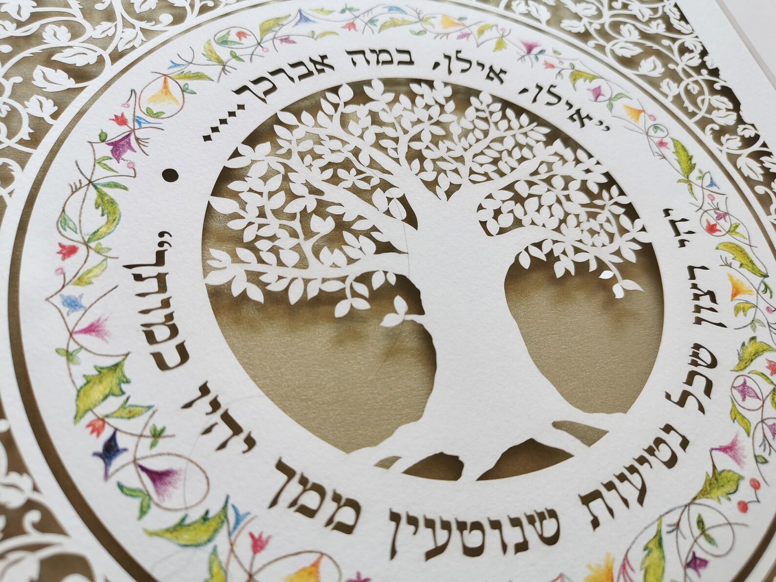 Personalized Jewish Family Tree Paper Cut Anniversary Wall - Etsy