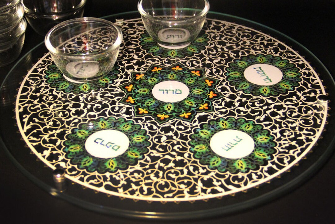 Passover Plate, Jewish Holidays Gifts, Glass Plate for Passover, Jewish ...