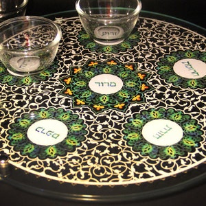 Passover Plate, Jewish Holidays Gifts, Glass Plate for Passover, Jewish ...