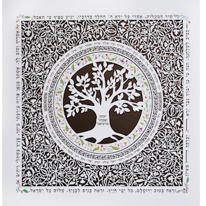 Personalized Blue Family Tree Papercut Wall Art, Judaica Handmade ...
