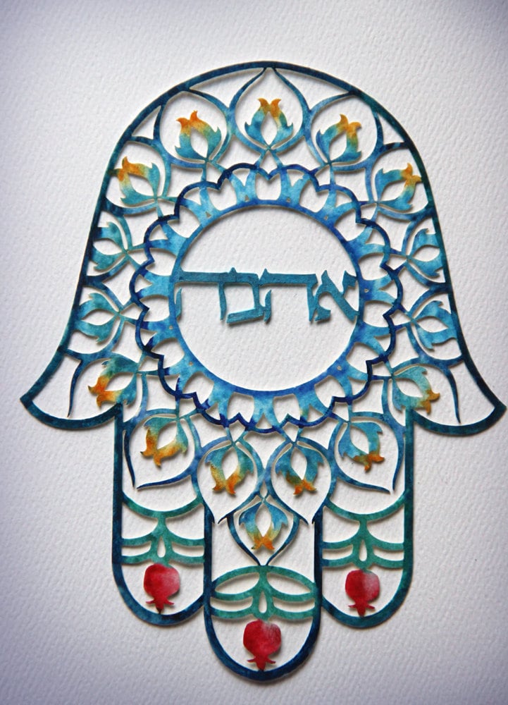 Framed Colorful Hamsa Wall Art Decor Personalize Wedding Gift - Etsy