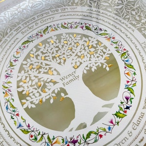 Jewish Family Tree Shabbat Challah Board | Judaica Art | Personalized ...