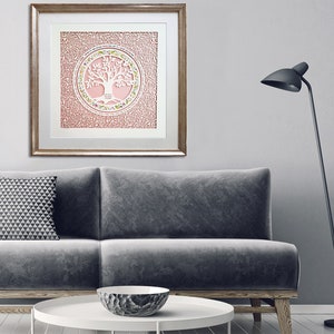 Personalized Blue Family Tree Papercut Wall Art, Judaica Handmade ...