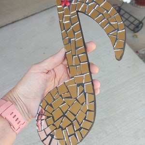 Mirror Music Note Mosaic With Butterfly Glass Art Wall Hanging Rock and ...