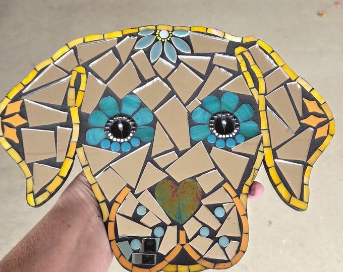 Labrador Lab Dog Mosaic Pet Memory Day of the Dead Mosaic Wall Plaque ...