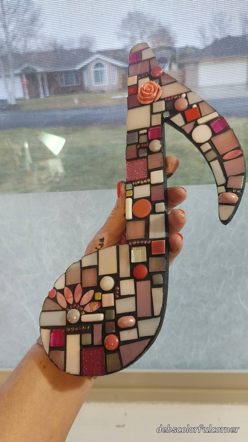 Music Note Mosaic Glass Art Wall Hanging Rock and Roll Kids - Etsy