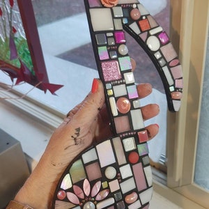 Music Note Mosaic Glass Art Wall Hanging Rock and Roll Kids Room Gift ...