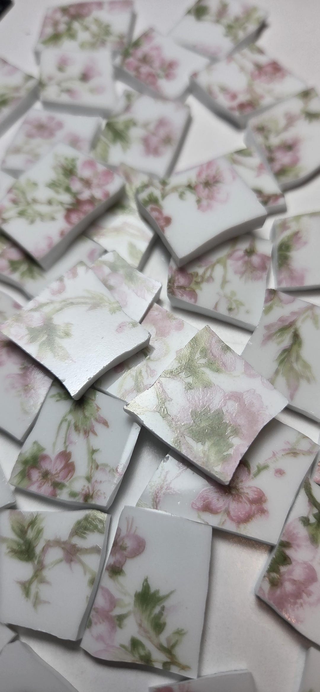 65 PIECES of Ceramic China Pieces Hand Cut Assorted Sizes Mosaic Supply ...