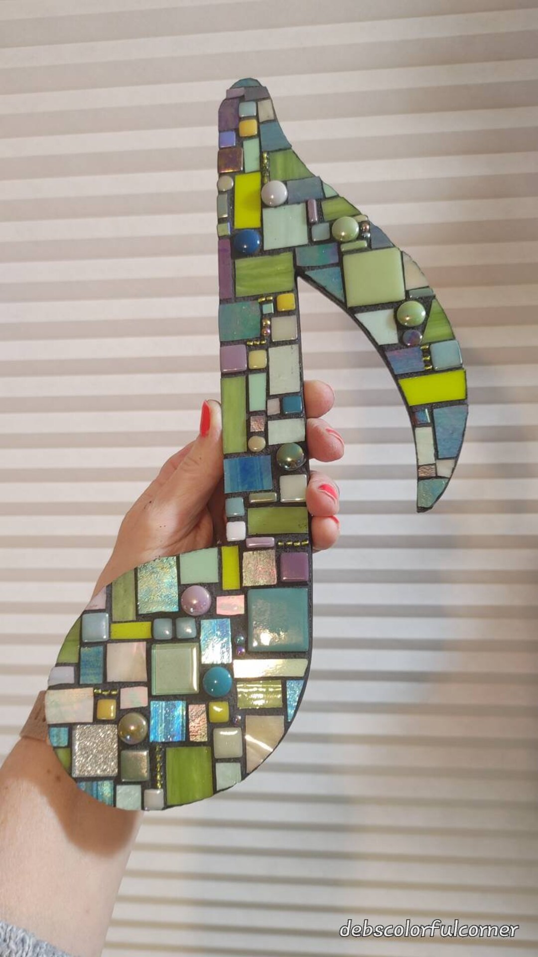 Music Note Mosaic Glass Art Wall Hanging N 8 - Etsy