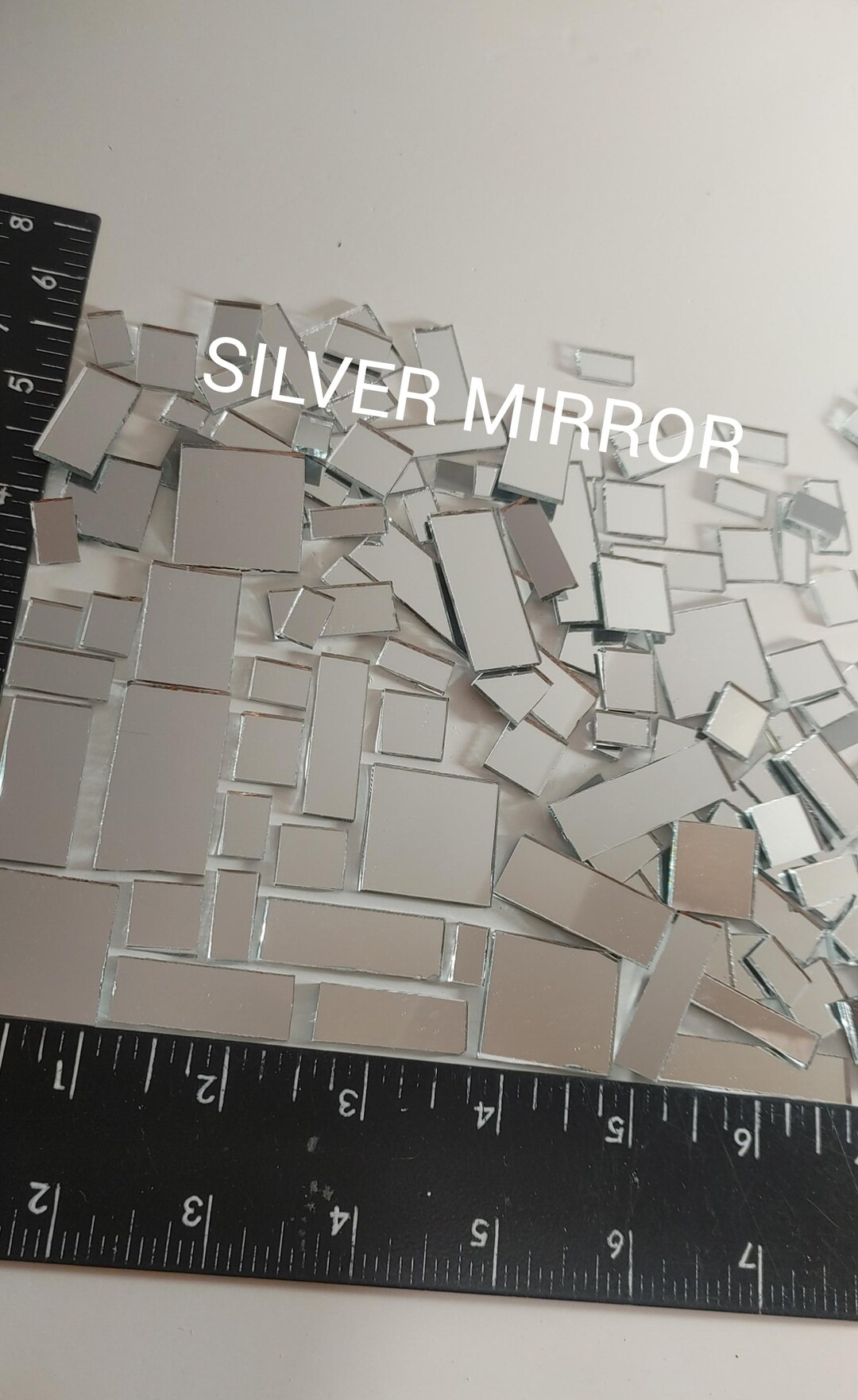 Over 120 PIECES of Rectangles and Squares of THIN MIRROR 2mm Hand Cut ...