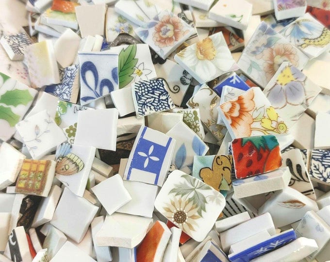 READY TO SHIP, Green Mix Tiles Set, Handmade Ceramic Tiles, Colored ...