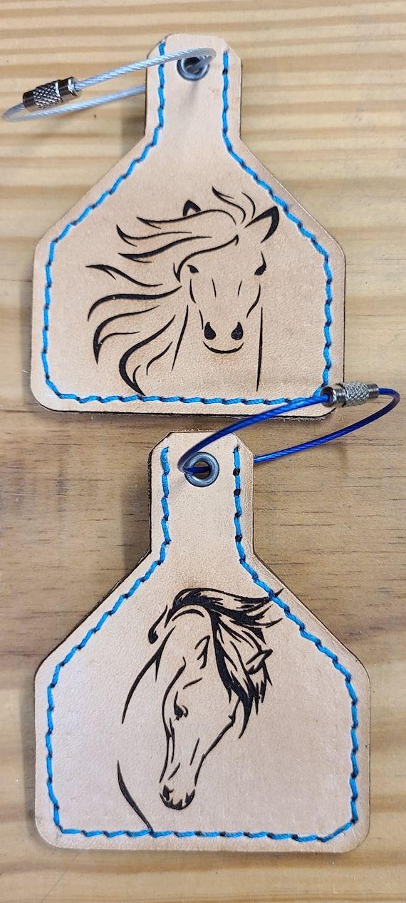 Custom Leather Cattle Tag Luggage Tags | Etsy