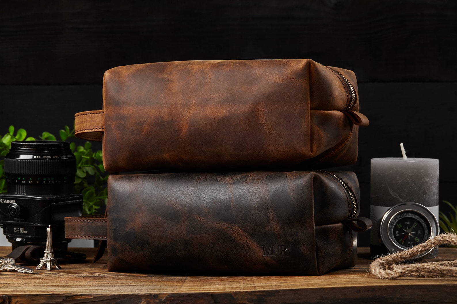 Toiletry bag hanging leather shaving kit car wash kit first | Etsy