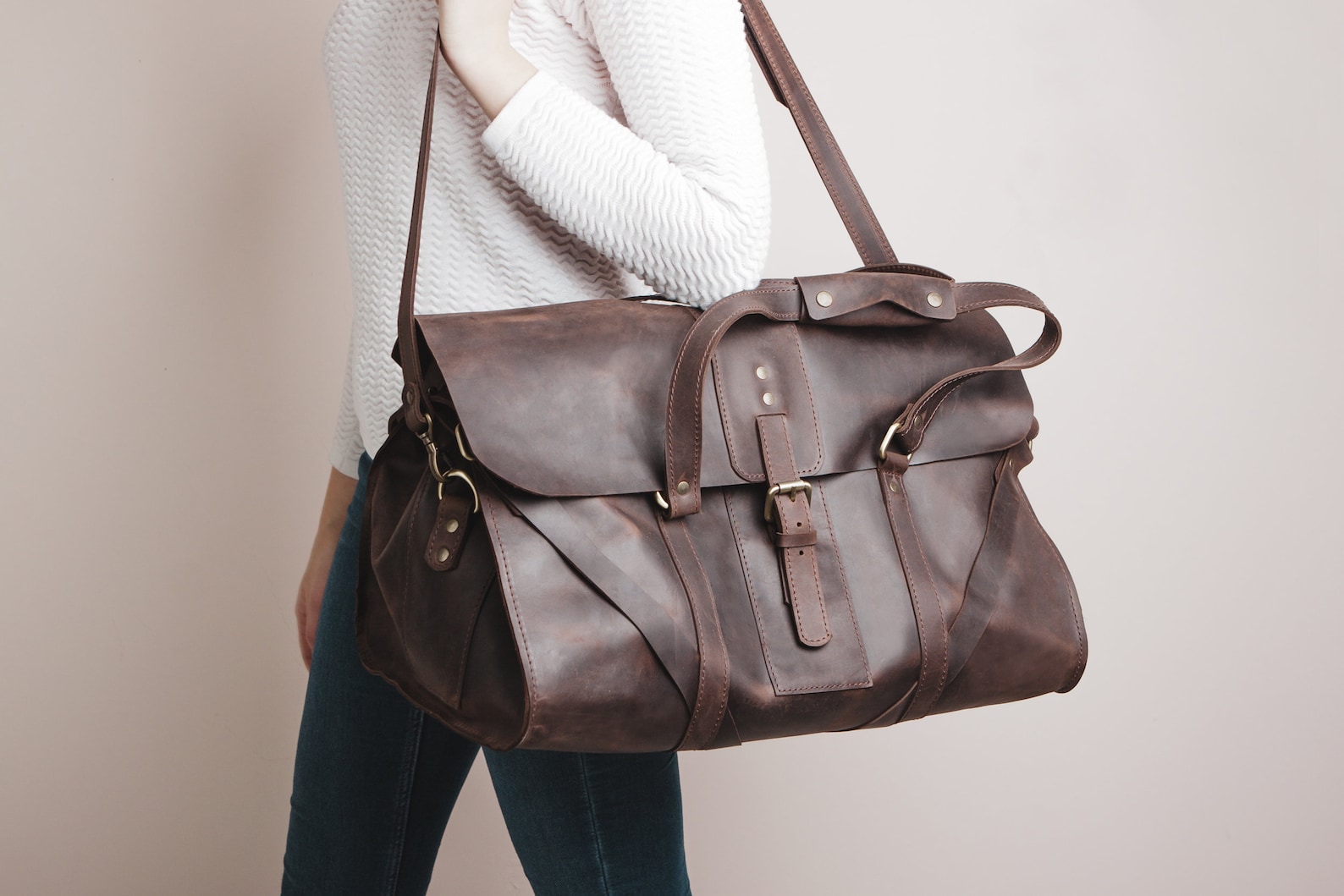 Extra Large Leather Travel Bag Leather Duffel Bag Large - Etsy