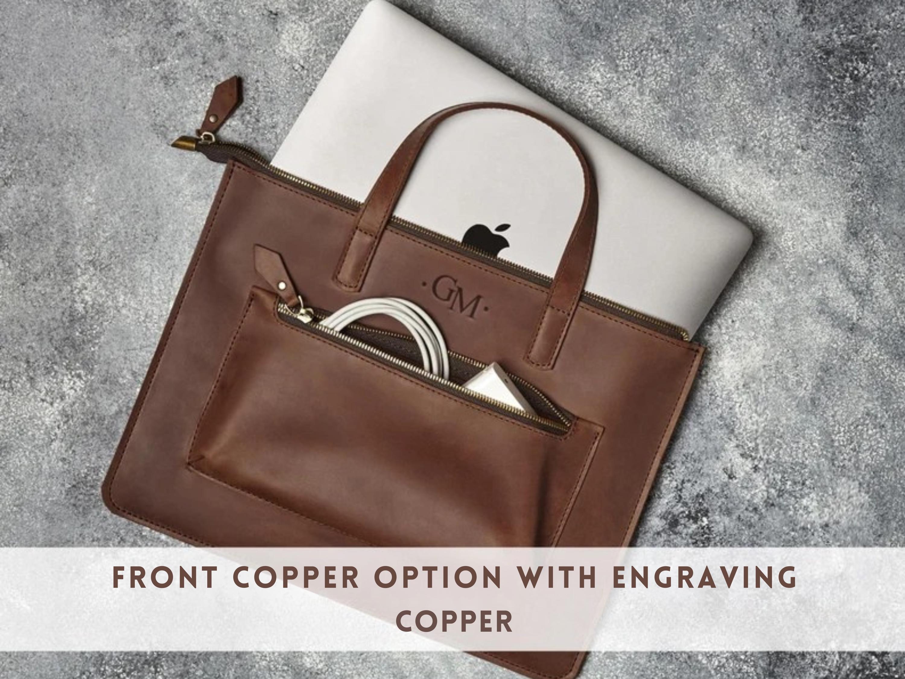 Womens Laptop Bag, Leather Work Bag, Engraved MacBook Case, Laptop Case ...