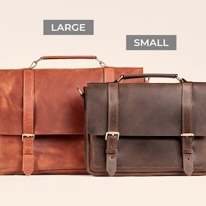 Mens Leather Briefcase With Monogram Personalized Anniversary Gift for ...