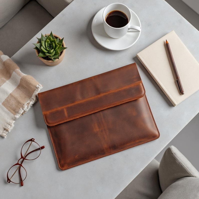 Handmade Leather Laptop Sleeve: Personalized Vintage Messenger Bag - Etsy