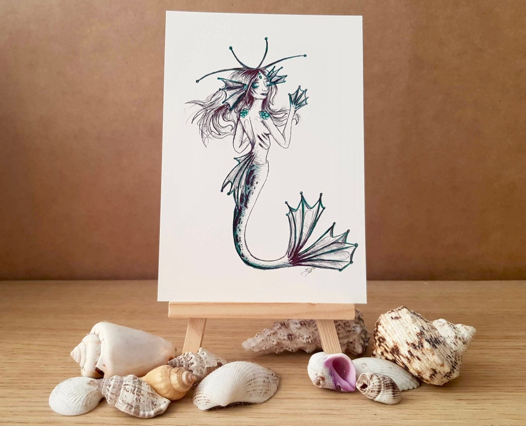 Sprite Mermaid - Fine Art Prints/cards - Available in A6 and A5 Size ...