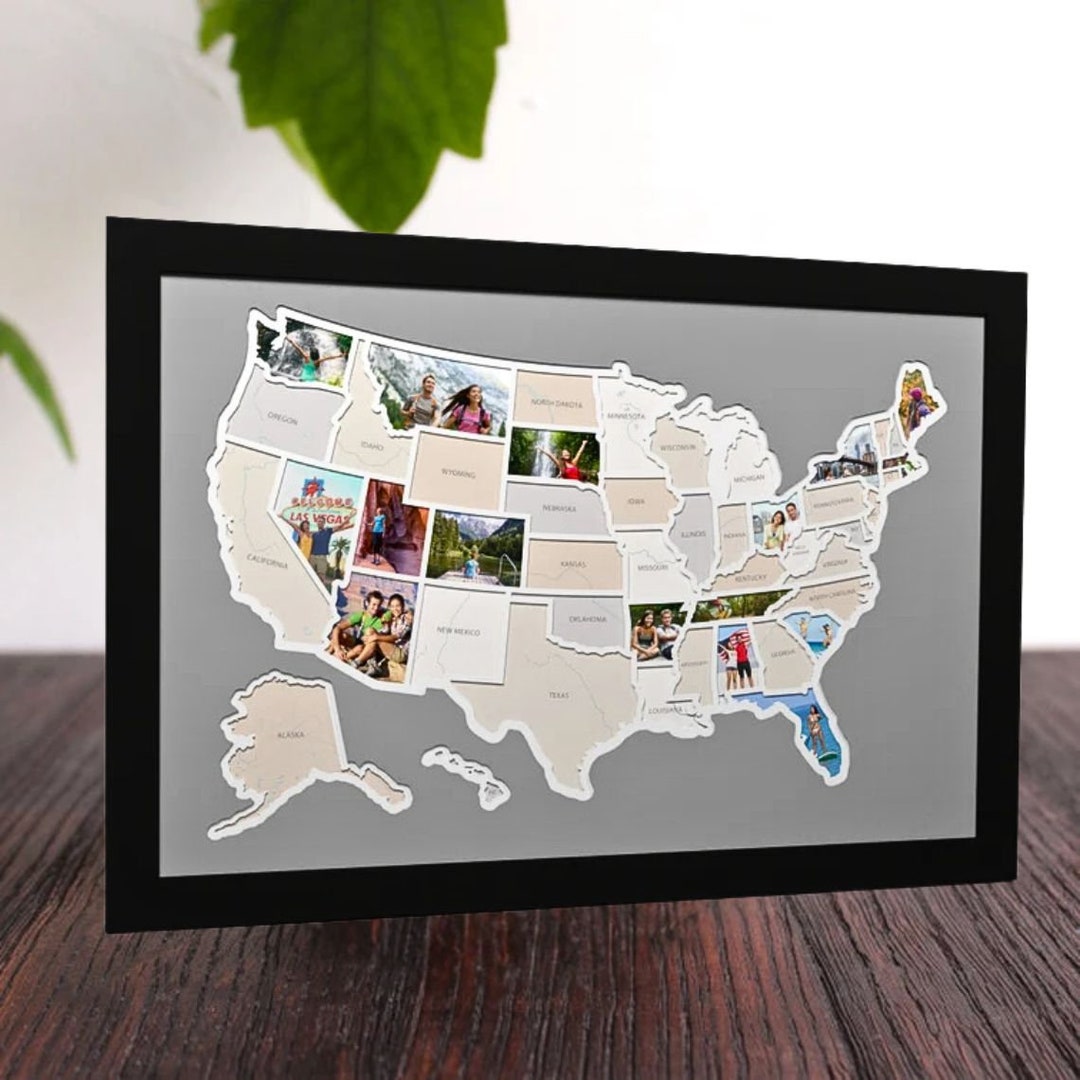 Travel Maps/ USA Photo Map/ 50 States Travel Map Gift/ Travel - Etsy