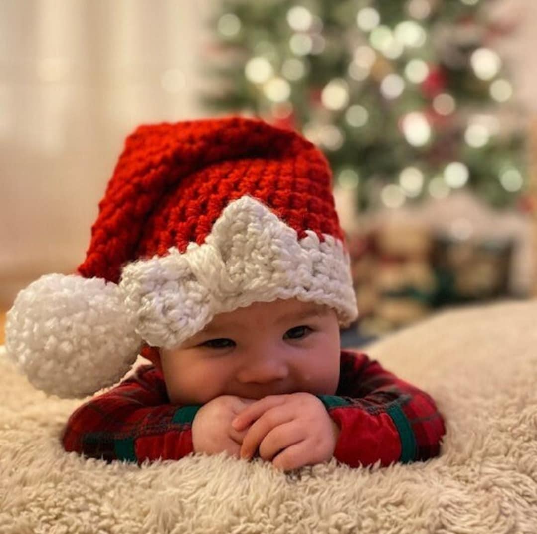 Baby Santa Hat Preemie/ Adult Sizes/ Santa Hat/ Knitted Santa - Etsy