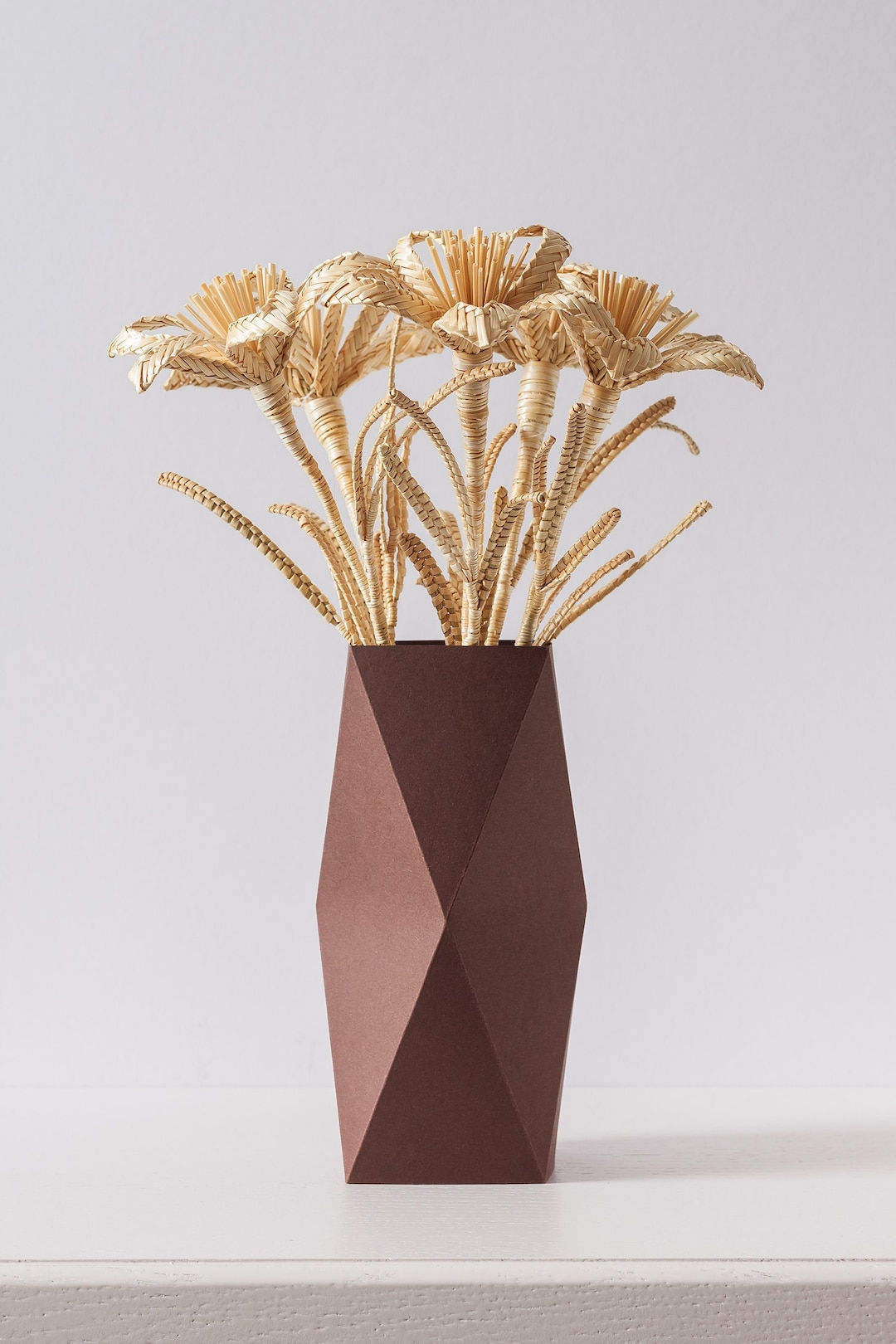 Flowers Made of Natural Straw. Bouquet Straw Flowers. Woven Flowers ...