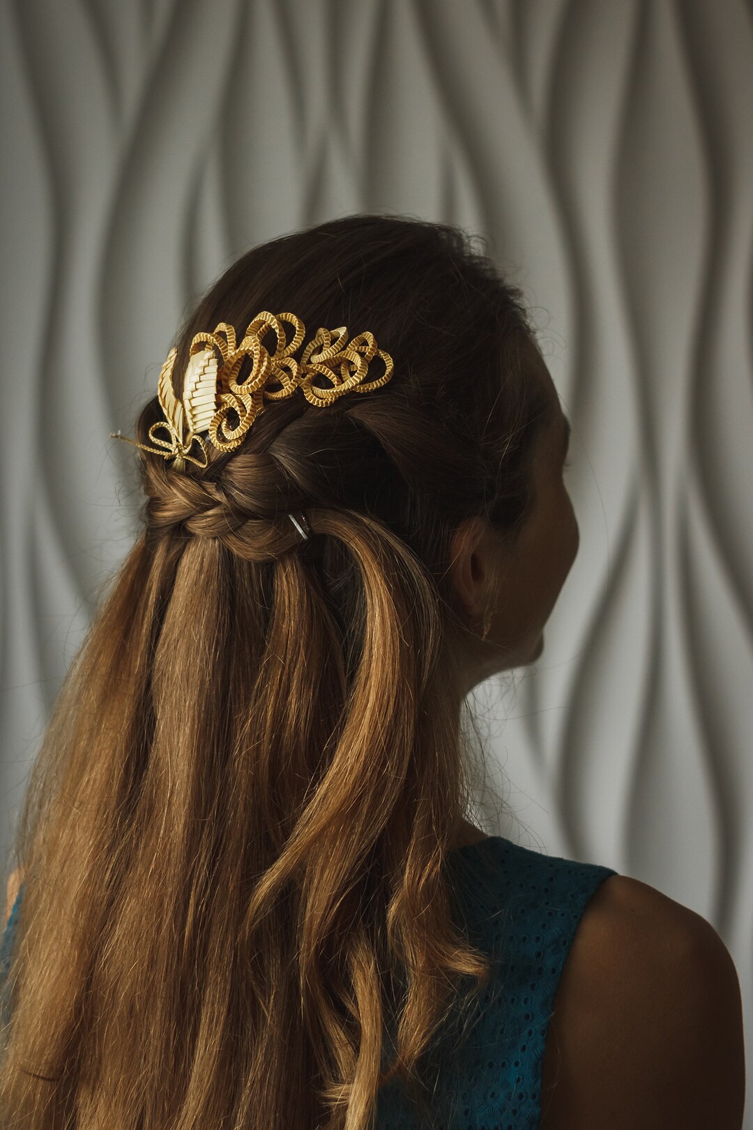 Unique Straw Hair Accessory Ornamental Comb With Straw Flower Original ...