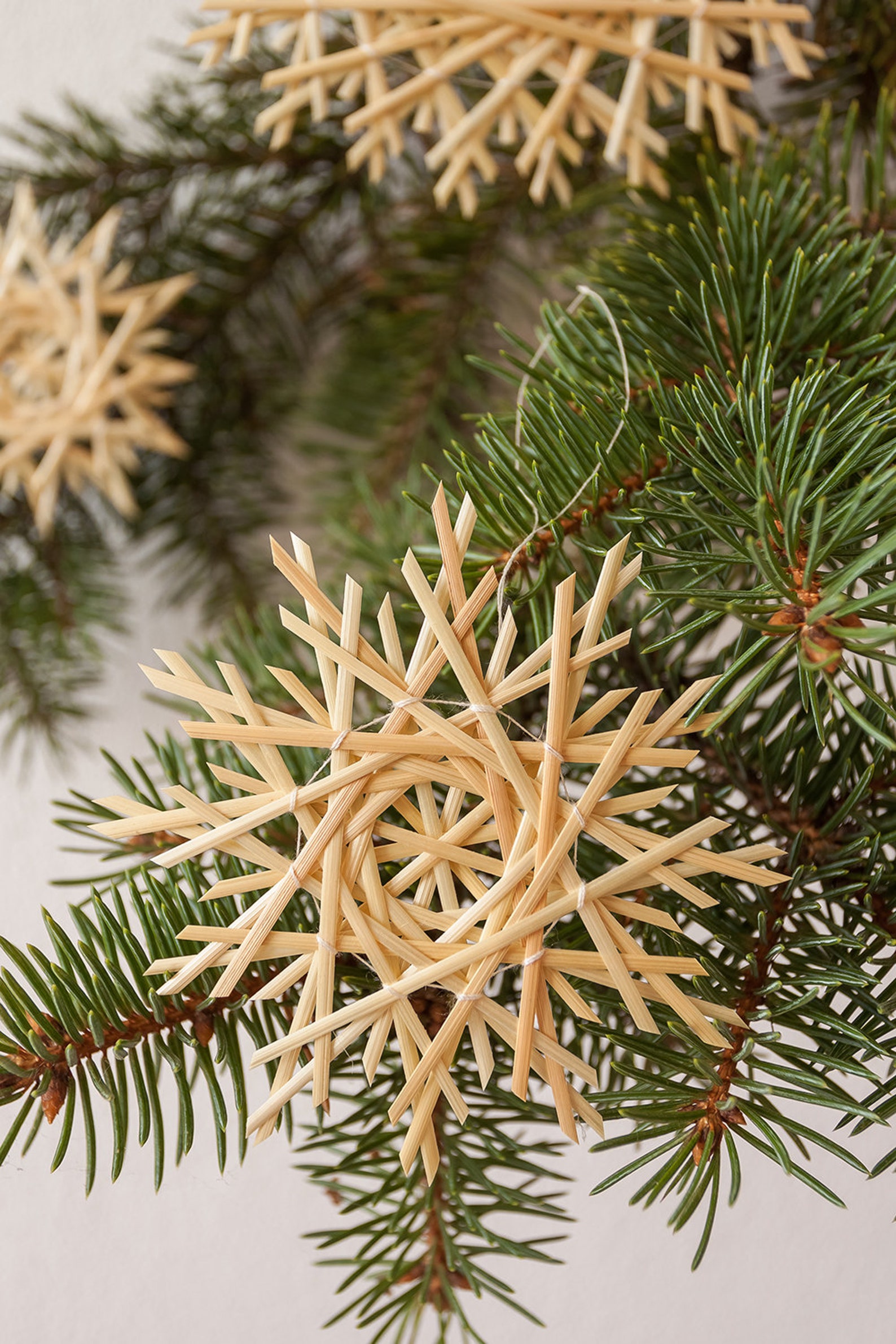 Straw Snowflakes. Set of Christmas Decorations. Christmas Tree - Etsy