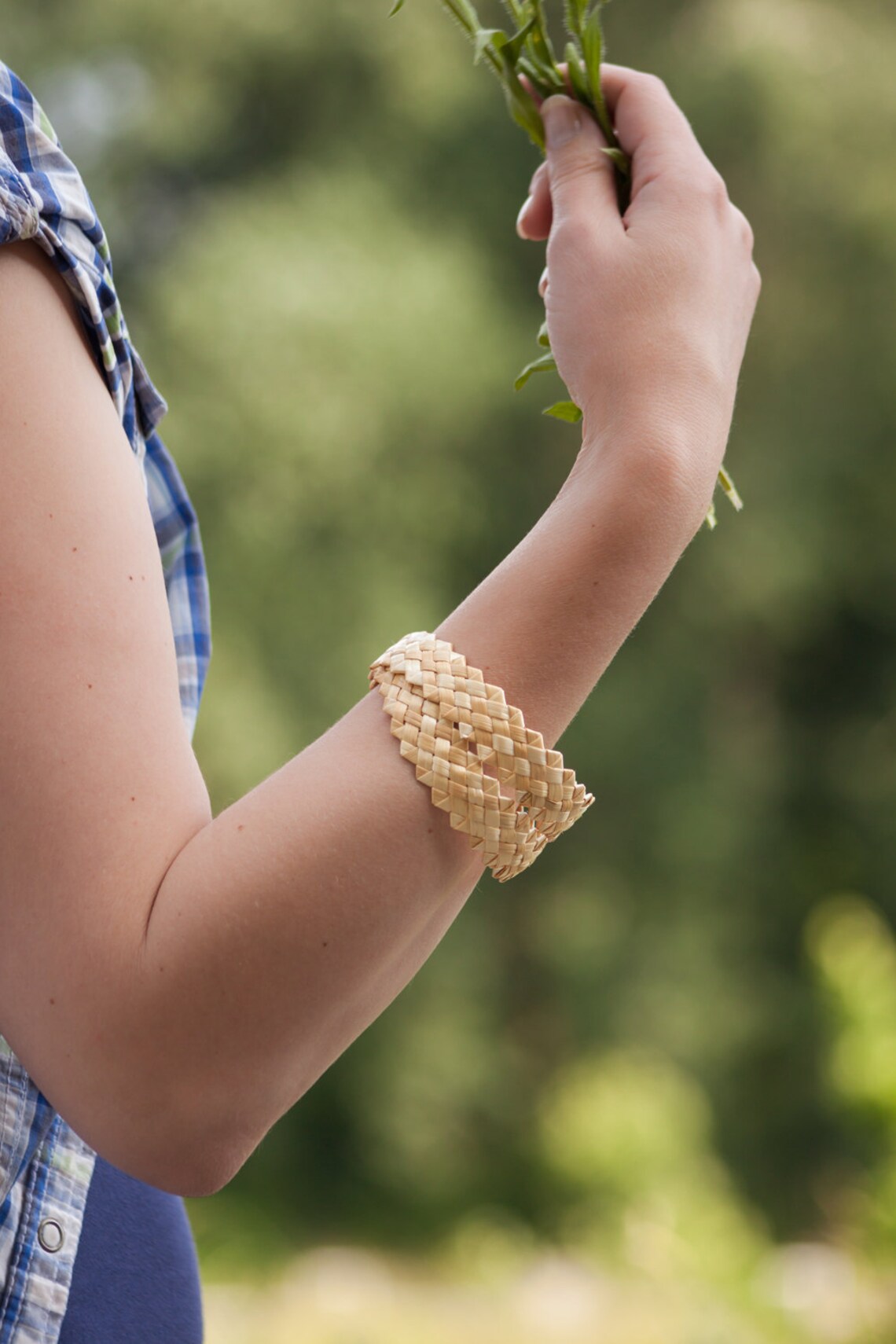 Straw Bracelet Bracelet Made Out of Straw Braided Wristband Rustic ...