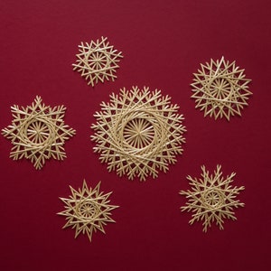 Straw Stars - Set of 6. Christmas Tree Decoration. Straw Stars. Straw ...