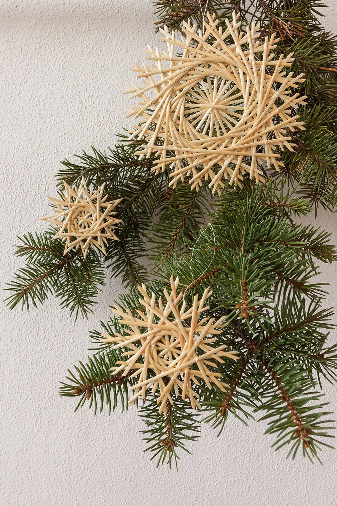 Straw Stars - Set of 6. Christmas Tree Decoration. Straw Stars. Straw ...