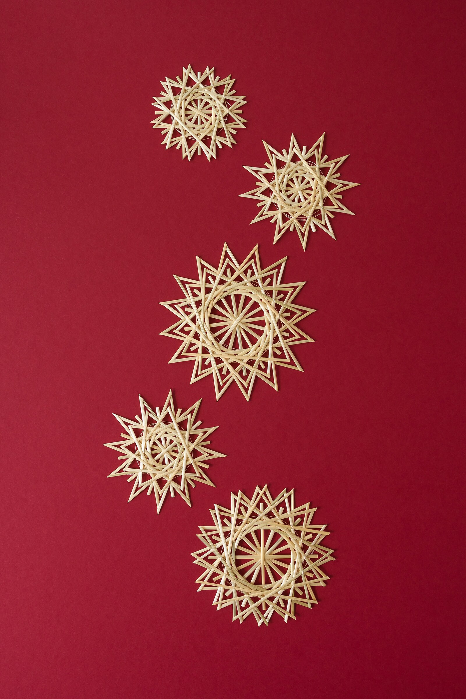Straw Stars - Set of 5. Christmas Tree Decoration. Straw Stars. Straw ...