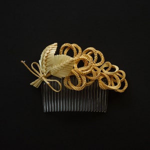 Ornamental Comb With Straw Flower Original Handmade Combs Hair ...
