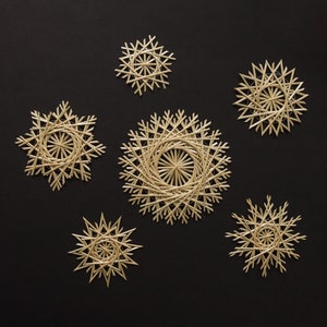 Straw Stars - Set of 6. Christmas Tree Decoration. Straw Stars. Straw ...