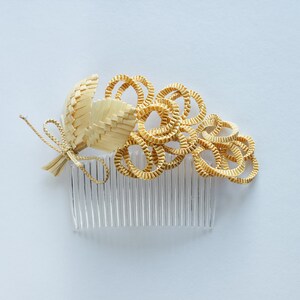Ornamental Comb With Straw Flower Original Handmade Combs Hair ...