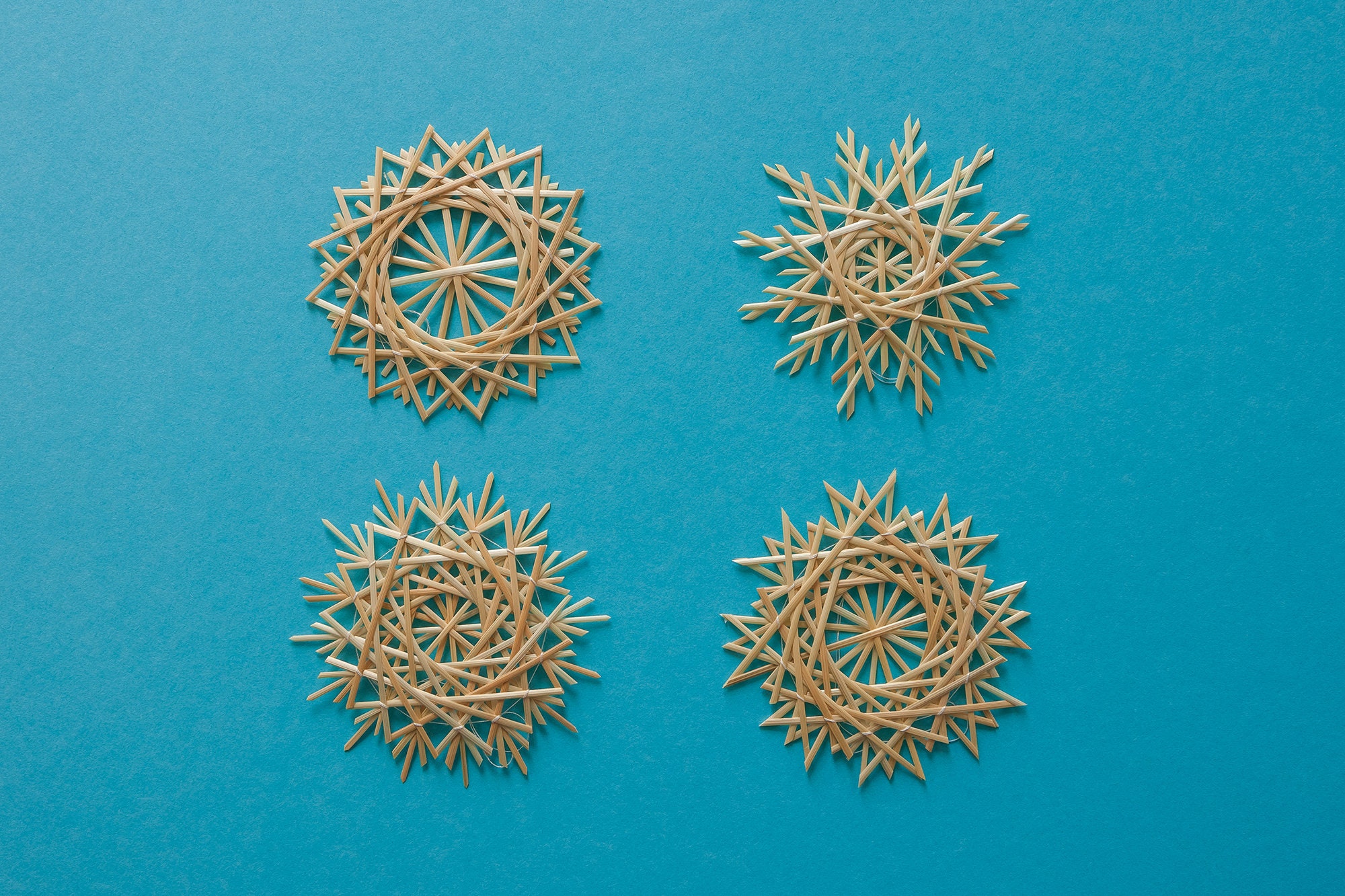 Straw Snowflakes. Set of Christmas Decorations. Christmas Tree - Etsy