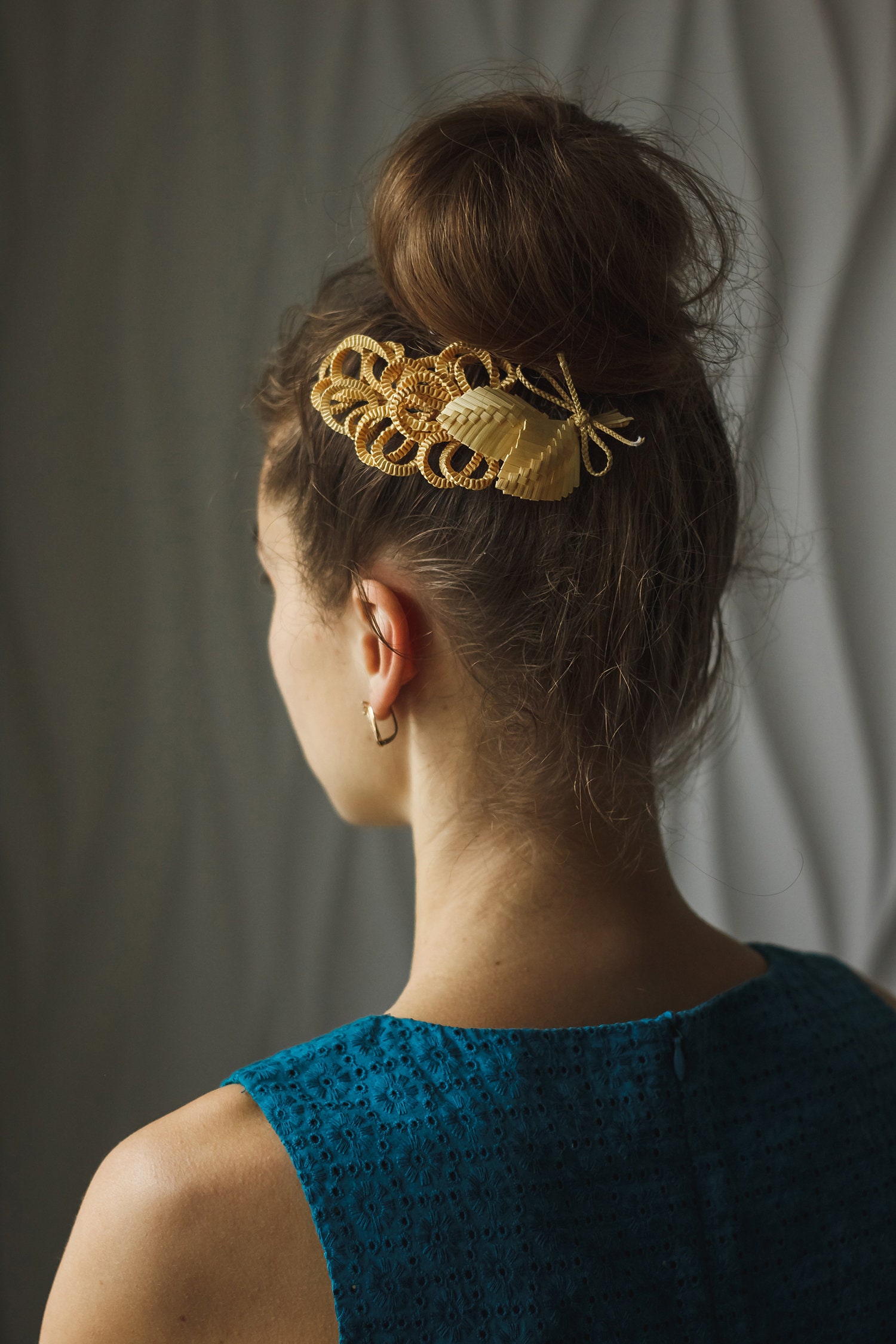 Ornamental Comb With Straw Flower Original Handmade Combs Hair - Etsy