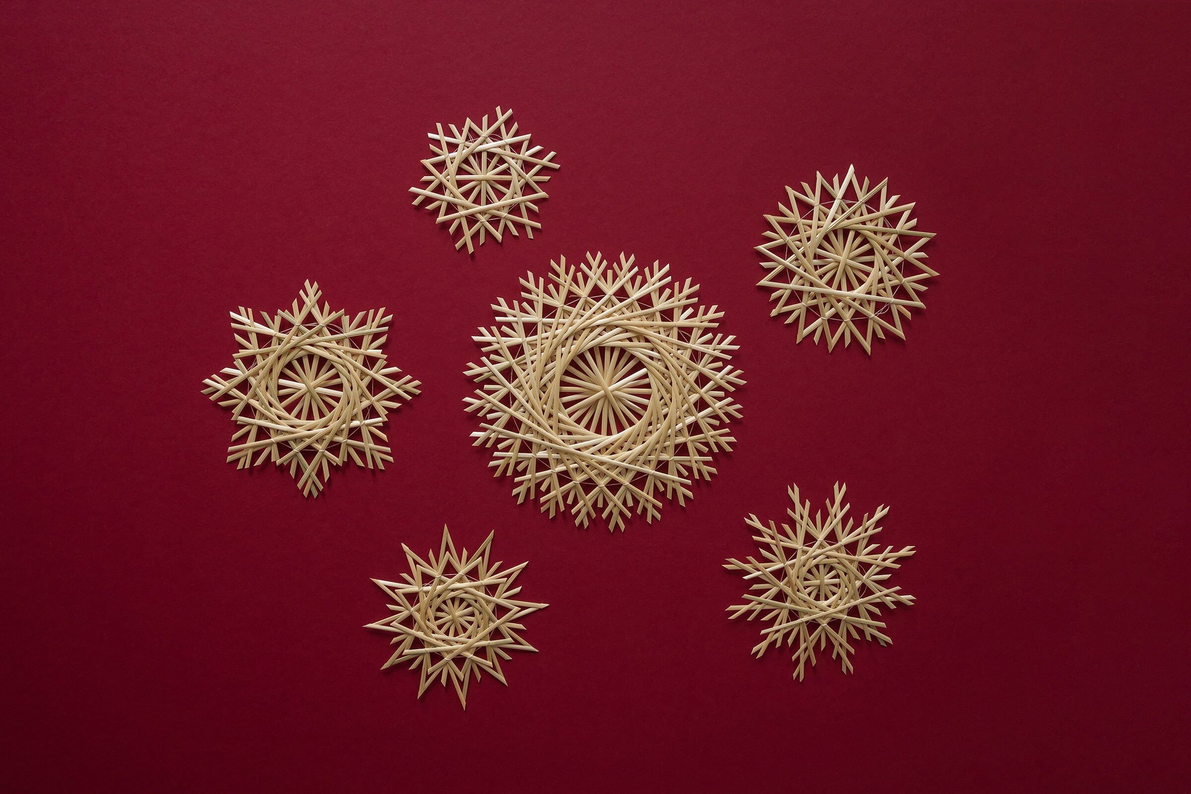 Straw Stars - Set of 9. Christmas Tree Decoration. Straw Stars. Straw ...